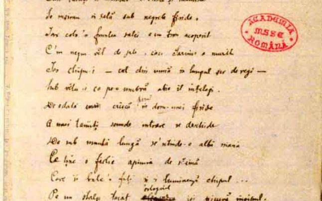 manuscris Eminescu - PRESSALERT.ro