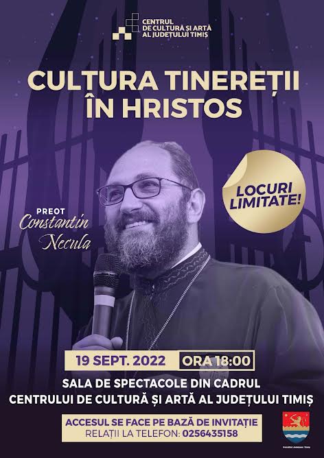 Preotul Constantin Necula, la un eveniment al Centrului de Cultură și Artă al Județului Timiș