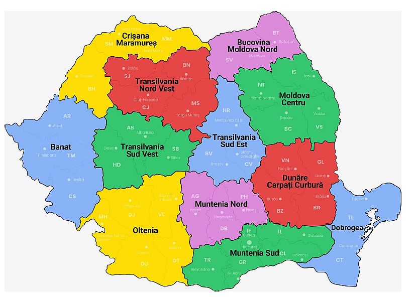 Cum arată primul proiect de reorganizare administrativă a României din ...